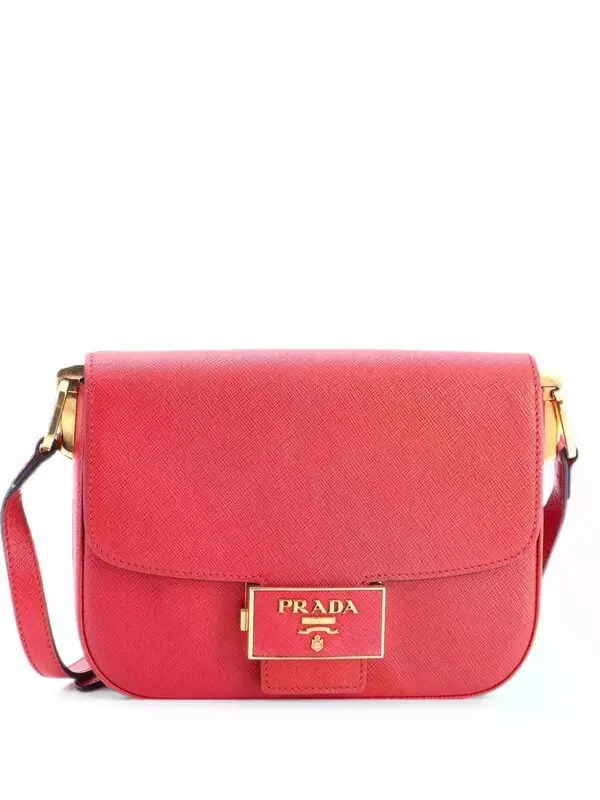 Prada Saffiano Leather Embleme Flap Bag