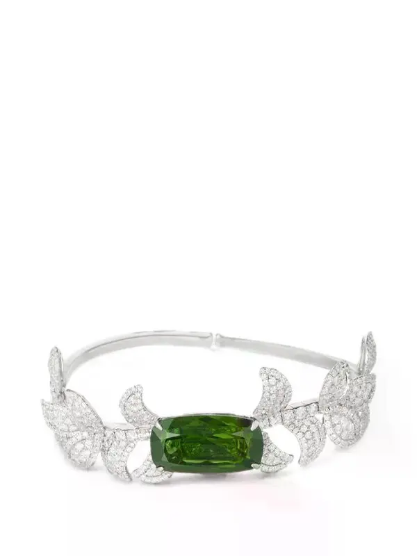 MIO HARUTAKA Ivy Green Tourmaline And Diamond Bracelet - Silver