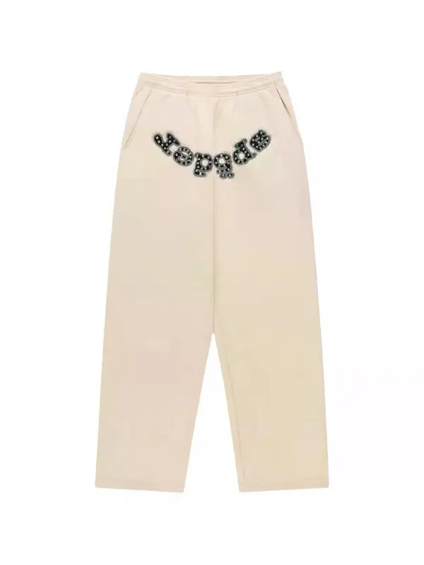 SP5DER Logo-print Rhinestone-embellished Track Pants - Neutrals