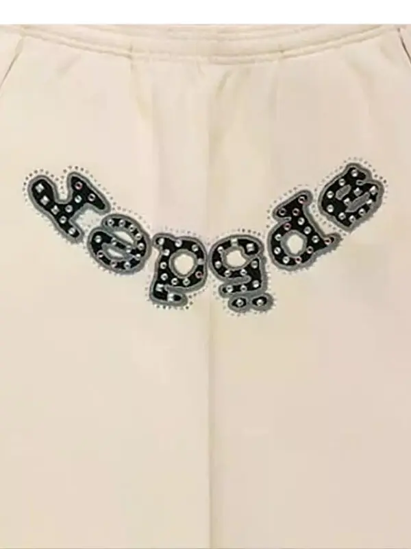 SP5DER Logo-print Rhinestone-embellished Track Pants - Neutrals