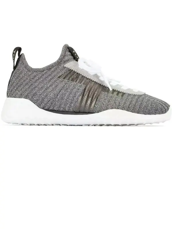 TOD'S Ribbed Glitter Lace-up Sneakers