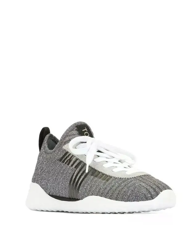 TOD'S Ribbed Glitter Lace-up Sneakers