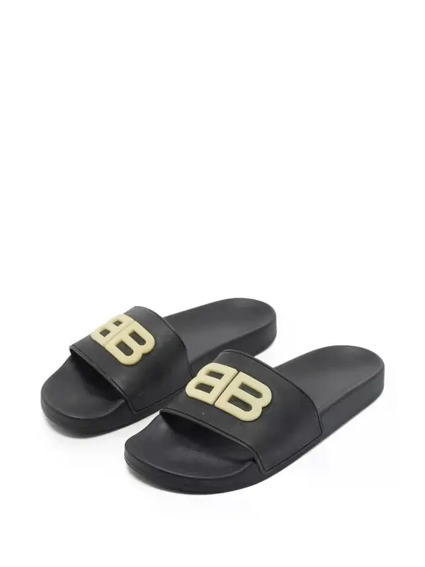 Balenciaga Bb Pool Slides - Black