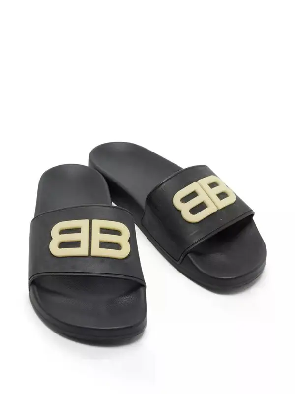 Balenciaga Bb Pool Slides - Black