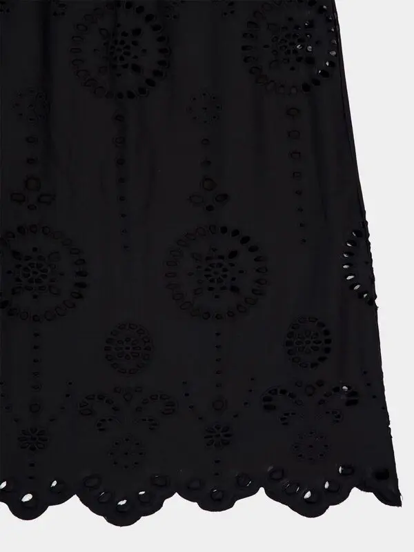 Matteau Strapless Knit And Broderie Midi Dress