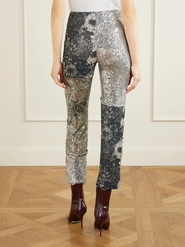 MAISON MARGIELA Sequined Patchwork Jersey Straight-leg Pants