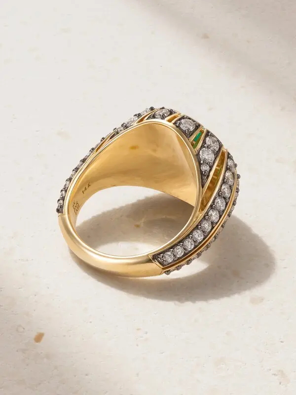 BY PARIAH Aurora 14-karat Recycled Gold, Diamond And Emerald Ring