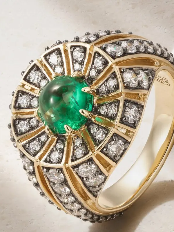 BY PARIAH Aurora 14-karat Recycled Gold, Diamond And Emerald Ring