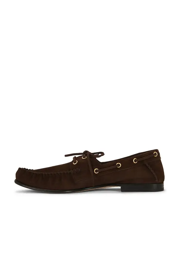 TOM FORD Suede Theo Boat Shoe - Walnut