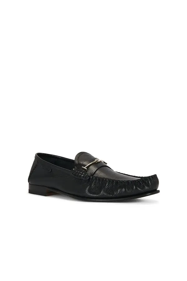 TOM FORD Shiny Goat Leather Double T Hardware Loafers