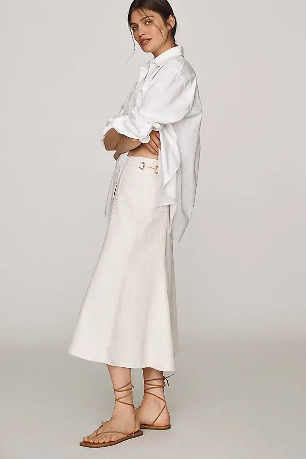Maeve Waisted Denim Skirt