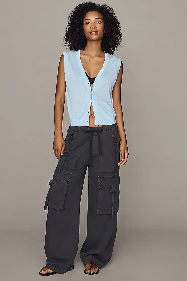 PILCRO Crochet Knit Top