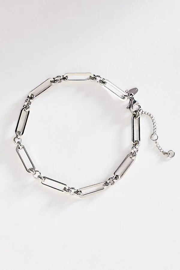 Anthropologie Water-resistant Paperclip Link Bracelet - Silver
