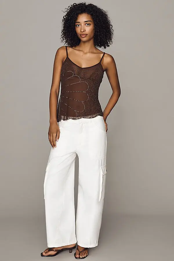 Anthropologie Beaded Tank Top