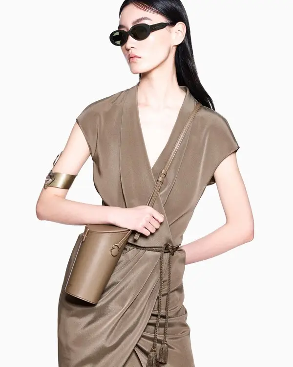 Giorgio Armani Silk-blend Crêpe V-neck Dress