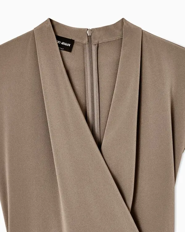 Giorgio Armani Silk-blend Crêpe V-neck Dress