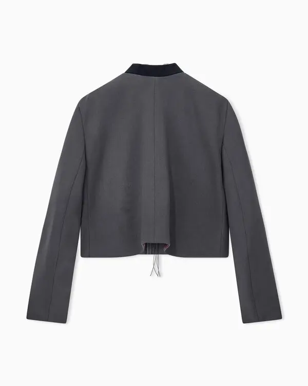 Giorgio Armani Slim-fit Virgin Wool Blazer With Horn Buttons And Tassels