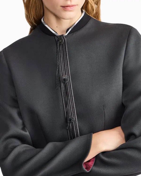 Giorgio Armani Slim-fit Virgin Wool Blazer With Horn Buttons And Tassels