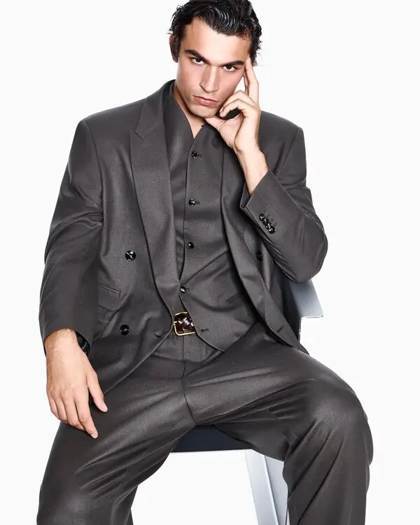Giorgio Armani Suit Oversized Fit In Fluid Virgin Wool