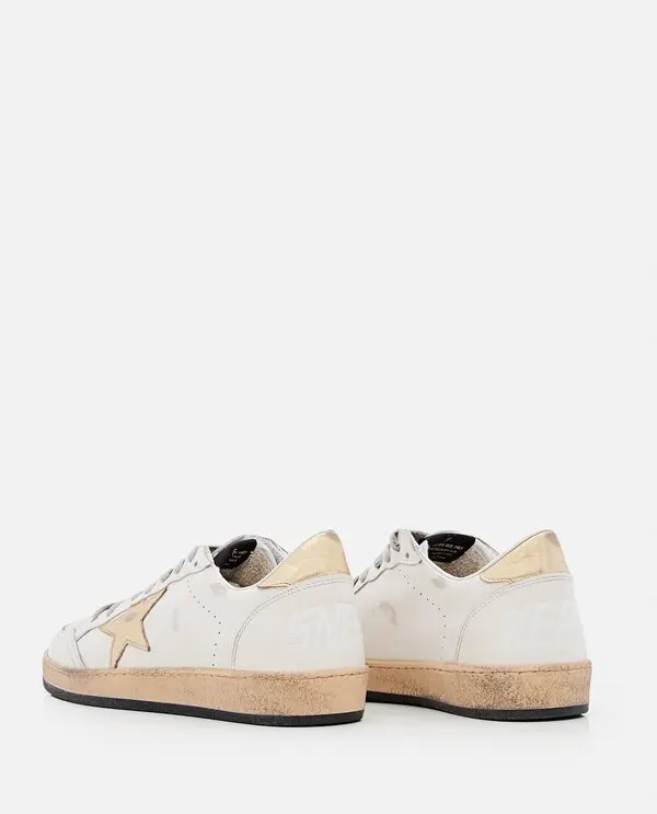 GOLDEN GOOSE Ballstar Leather Sneakers - Bianco
