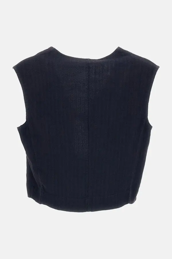 Barena Venezia Herringbone-effect Linen-blend Waistcoat