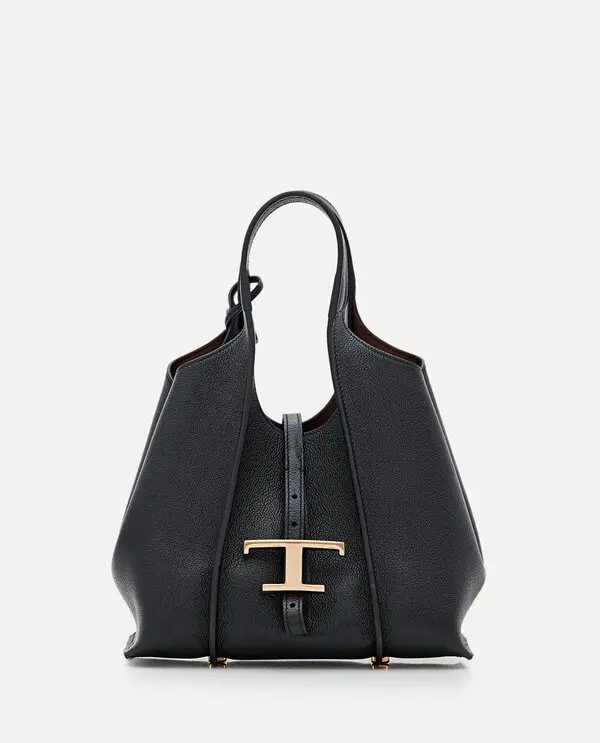 TOD'S Timeless Mini Leather Shopping Tote - Nero