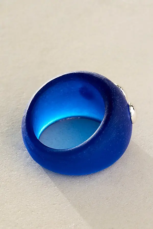 Free People Marlowe Resin Ring - Navy