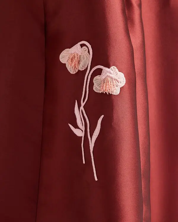 Erdem Embroidered Mikado Flared Midi Dress