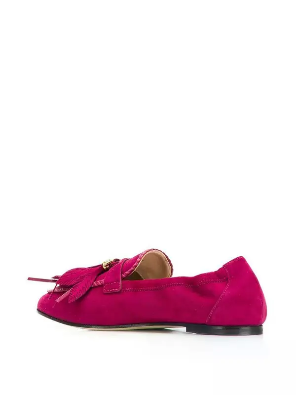 TOD'S Feather Detail Loafers - Pink