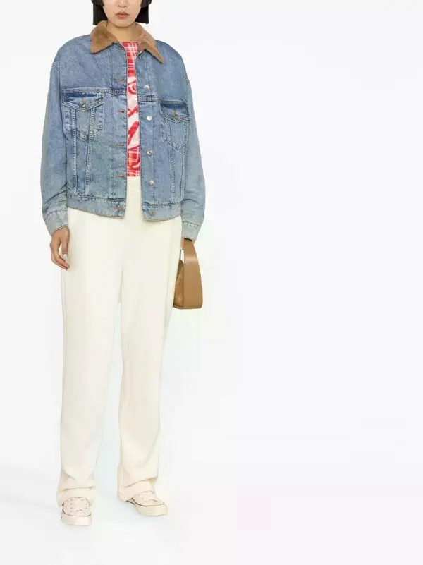Moschino Shearling Collar Denim Jacket