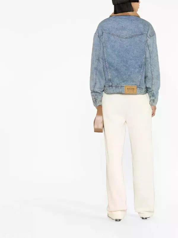 Moschino Shearling Collar Denim Jacket