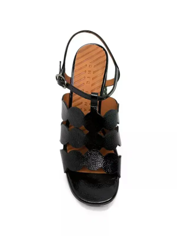 Chie Mihara Palana Scalloped-strap Leather Sandals