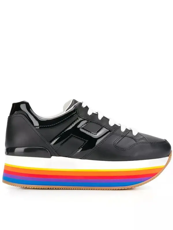 Hogan Rainbow Platform Sole Sneakers - Black