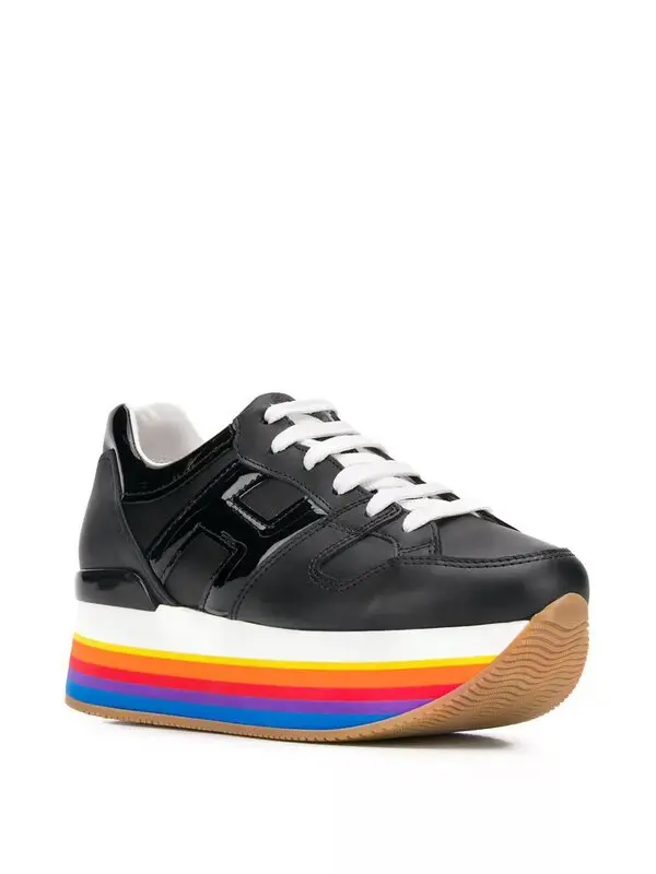 Hogan Rainbow Platform Sole Sneakers - Black