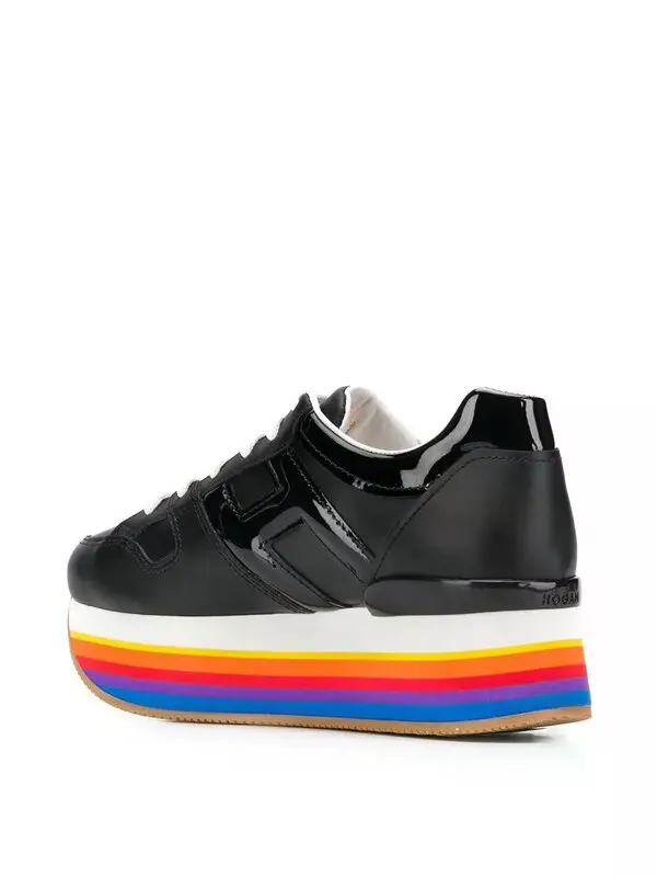 Hogan Rainbow Platform Sole Sneakers - Black