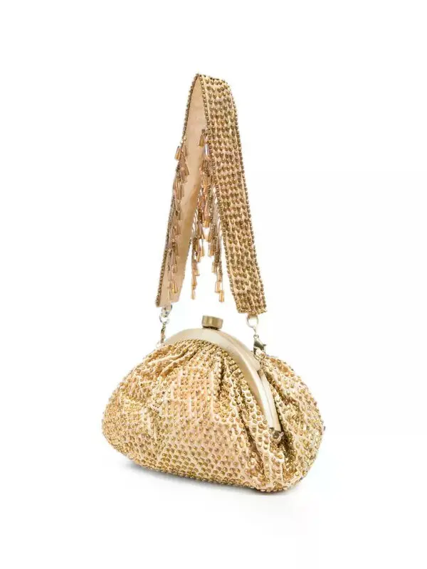 SLO_HAND_MADE Bead-embellished Clutch Bag - Gold