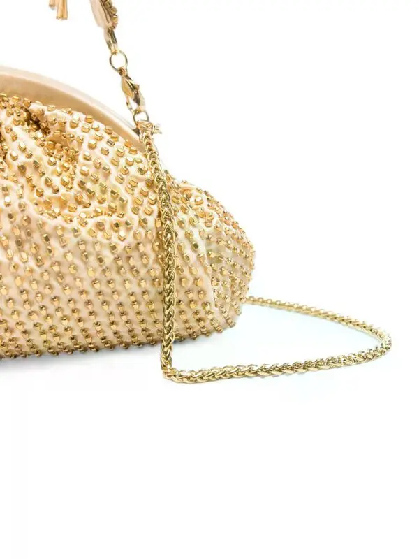SLO_HAND_MADE Bead-embellished Clutch Bag - Gold