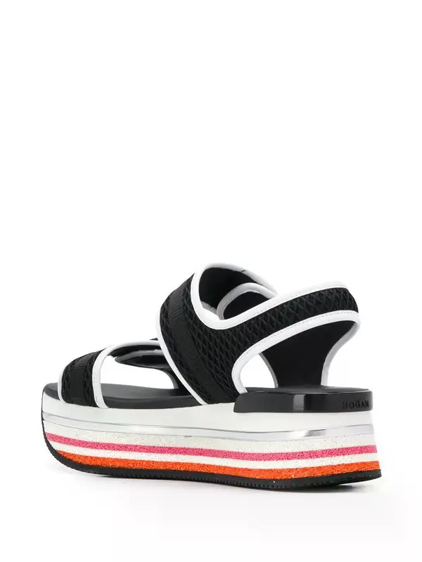 Hogan H222 Platform Mesh Sandals - Black