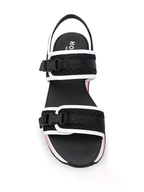 Hogan H222 Platform Mesh Sandals - Black