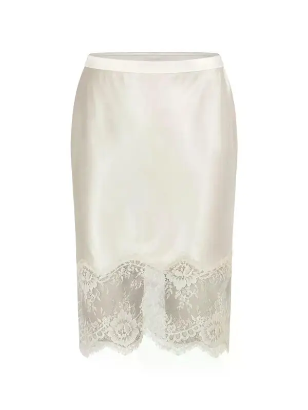 HERSKIND Herbert Lace-trim Midi Skirt - Neutrals