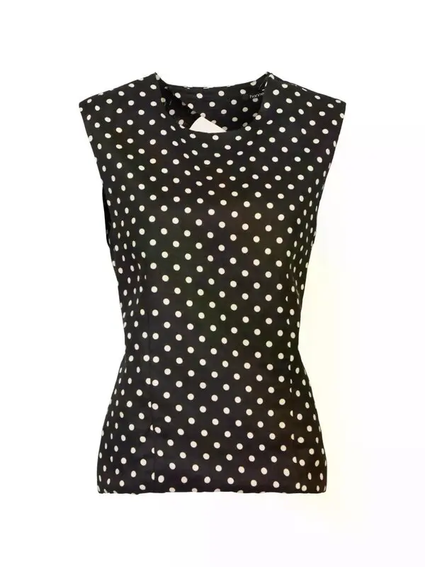 HANNES ROETHER Polka Dot Open Back Top