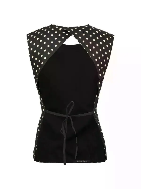 HANNES ROETHER Polka Dot Open Back Top
