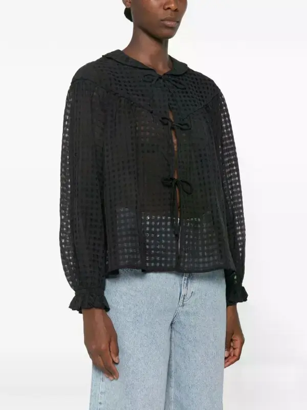 Stine Goya Gingham Tie-fastening Blouse