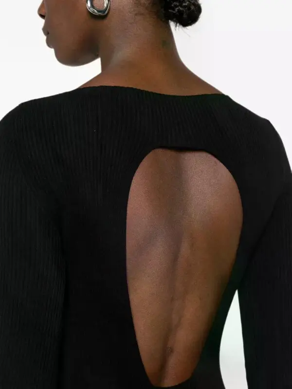 Rick Owens Ribbed Knit Cut-out Mini Dress