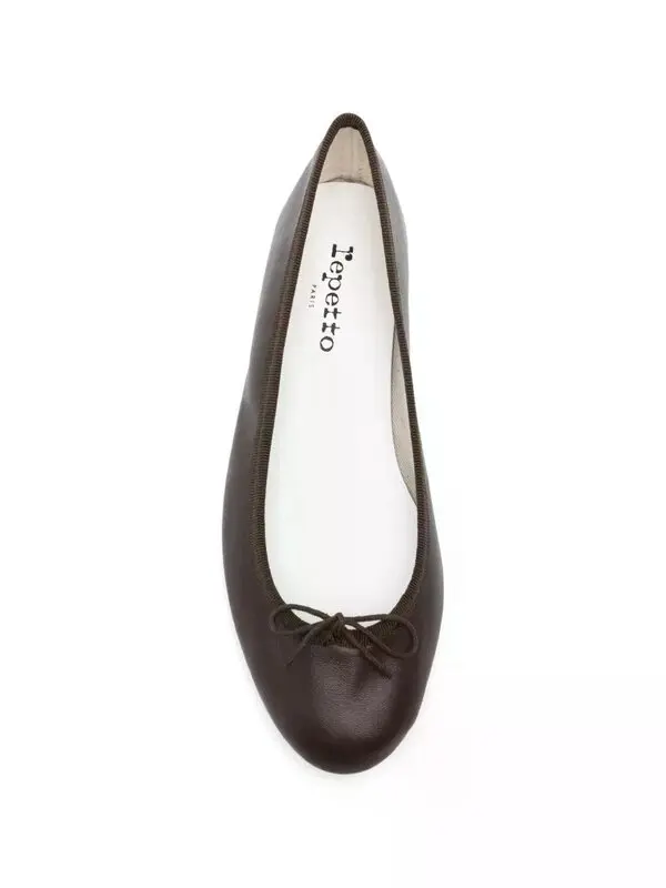 Repetto Dark Ballet Flats With Bow Detail - Brown
