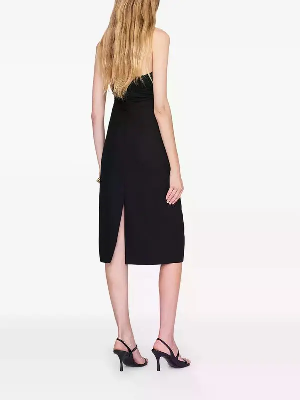 ANINE BING Tyla Strapless Gathered Midi Dress