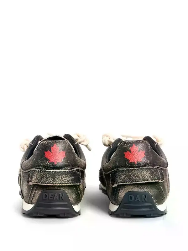 Dsquared2 Distressed Leather Double Lace Sneakers - Grey