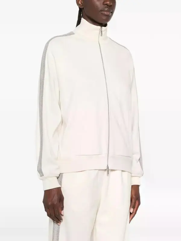 Peserico Side Stripe Zip-up Sweatshirt
