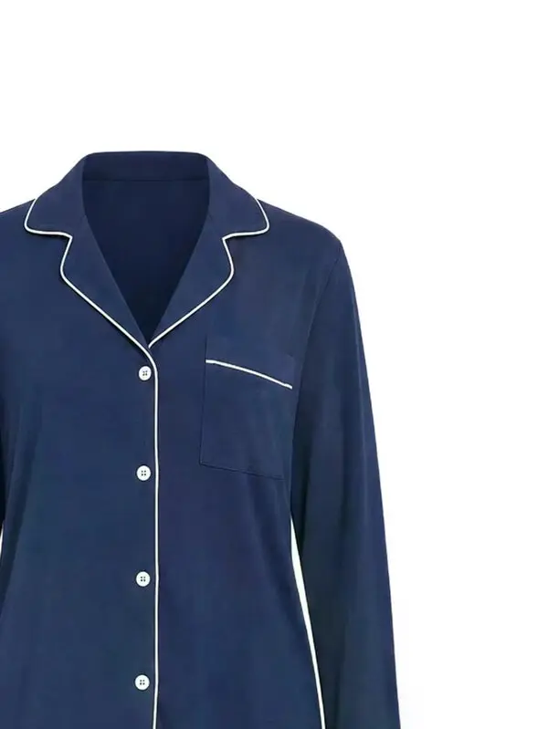 Eberjey Gisele Piping-detail Pajamas - Blue