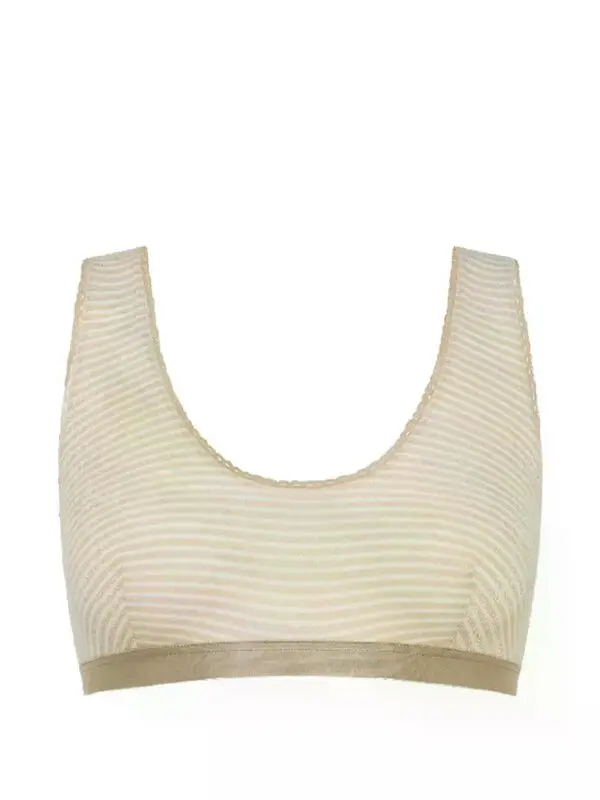 Momoni Poppies Striped Jersey Bra - Neutrals